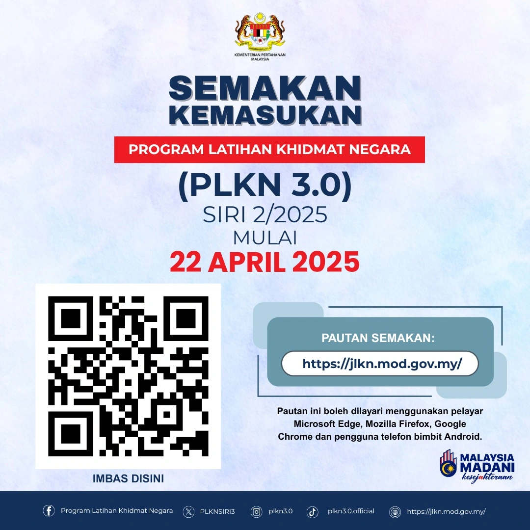 Semakan PLKN 2025: Panggilan Kemasukan Terpilih Sebagai Peserta