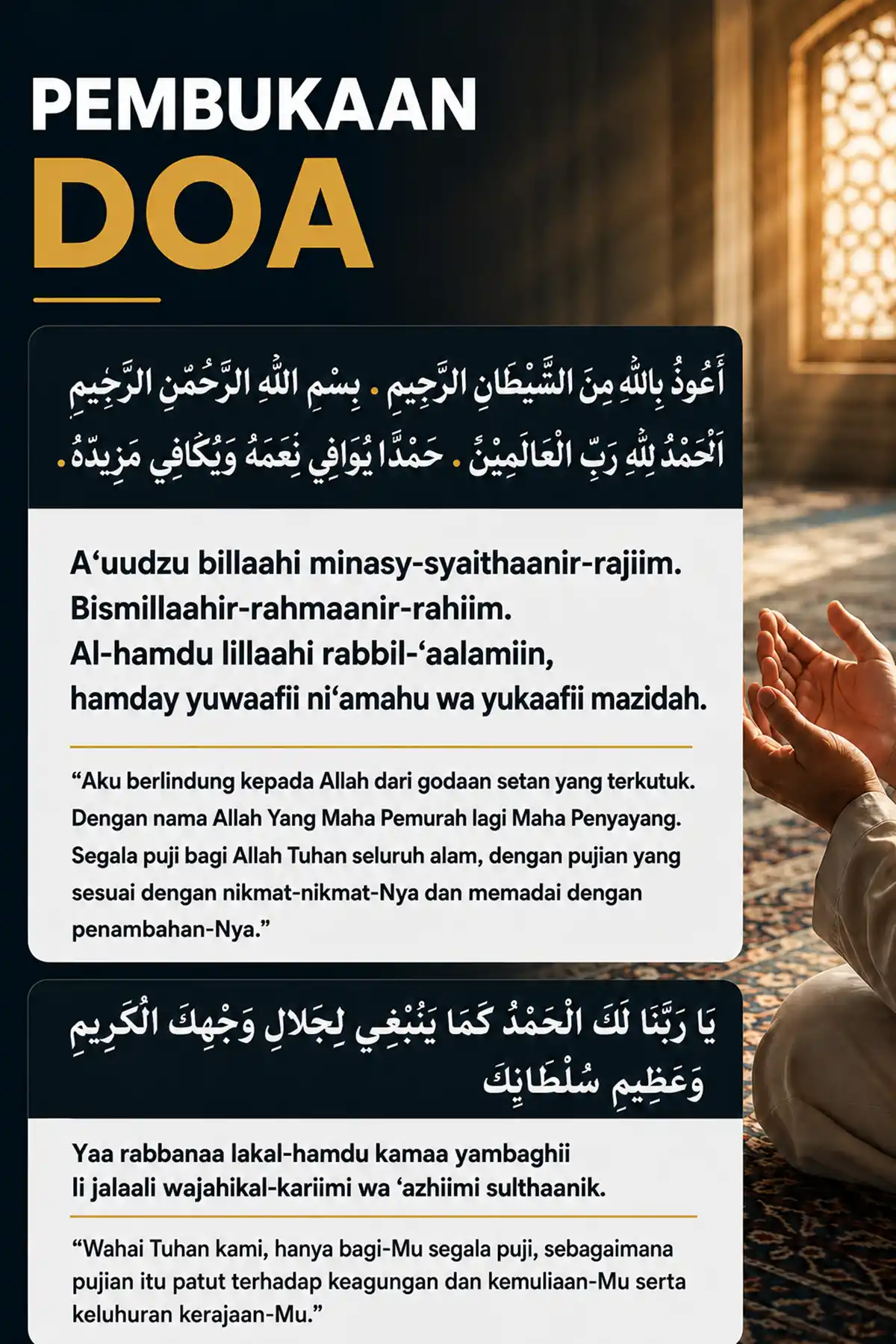 Doa Selepas Solat Ringkas Bacaan Rumi & Arab Yang Betul